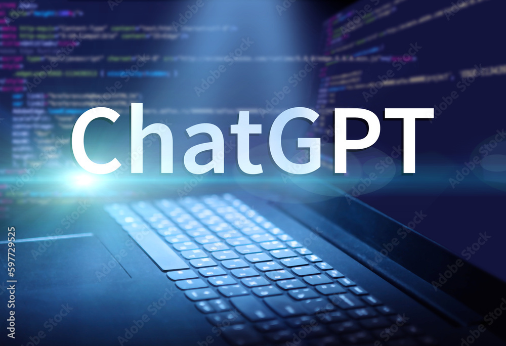 ChatGPT on the digital background. Chat with AI or Artificial ...