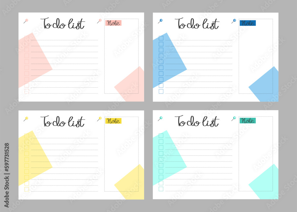 Blank paper notes for to-do list. Template for agenda, planners ...