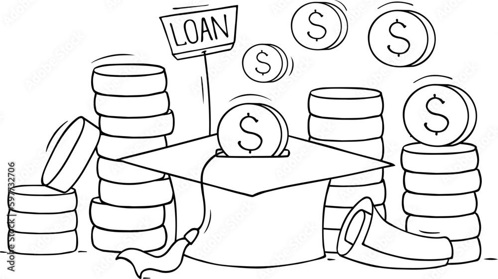 Student concept - invest money in education. Concept of tuition cost ...