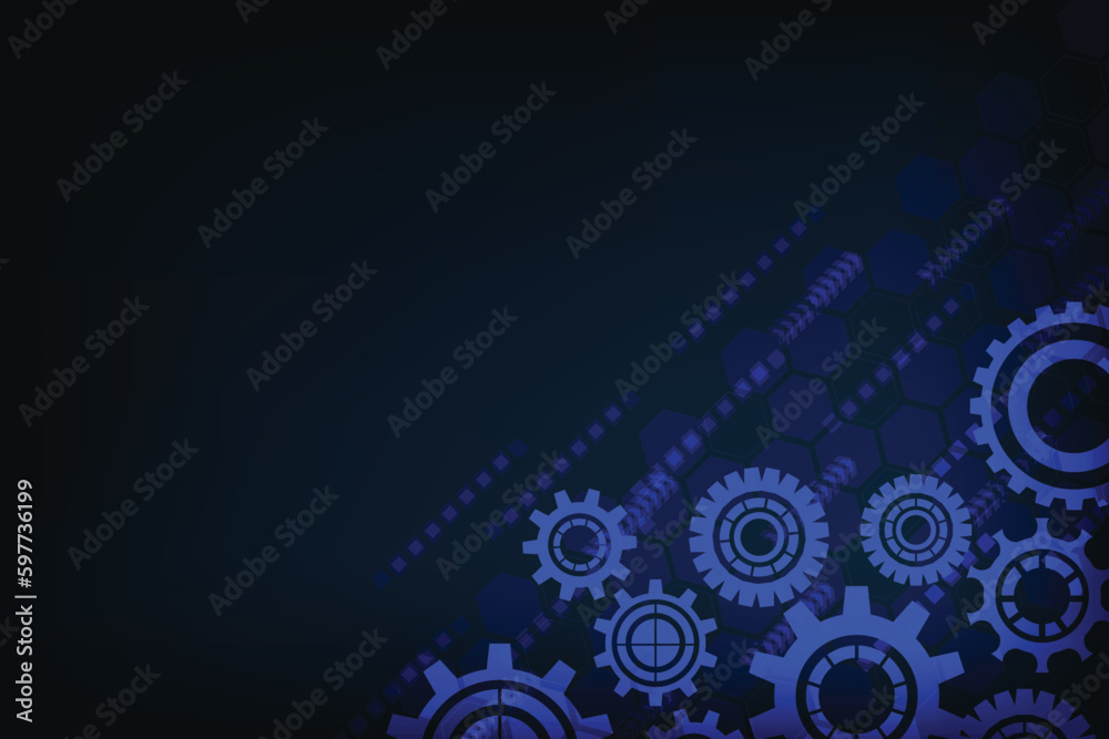 Gear technology template with dark and blue color style. Gear Style ...
