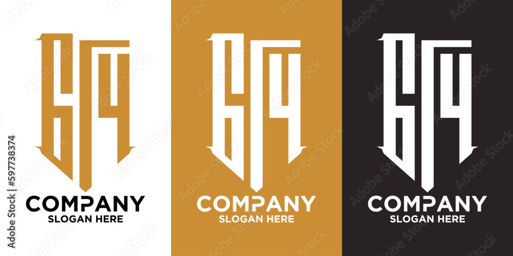 initial three letter shape logo vector G T 4 Stock Vector | Adobe Stock