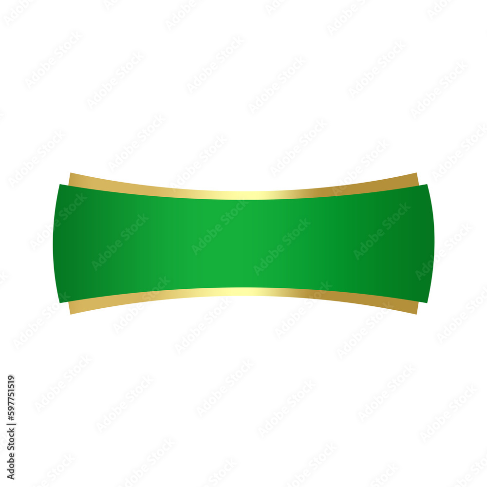green banner curve and gold border Stock Illustration | Adobe Stock