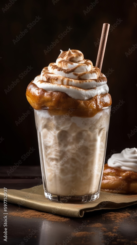 Cinnamon Toast Crunch Milkshake with Cinnamon Sugar and Whipped Cream ...