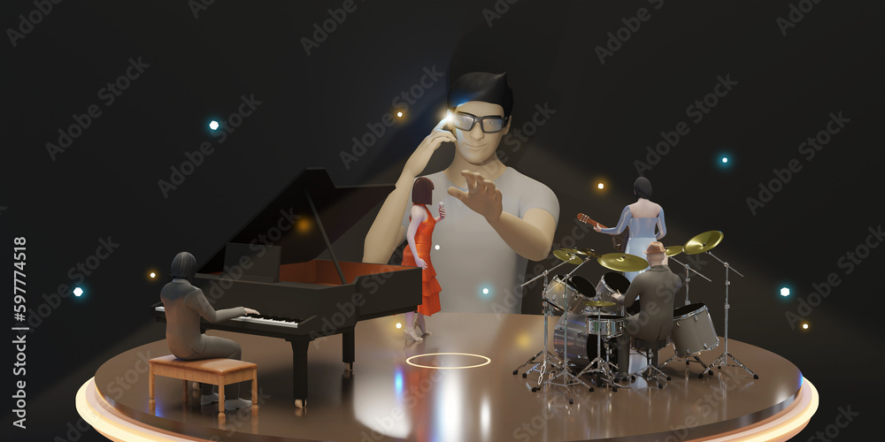 Metaverse Virtual Reality VR Glasses Metaverse concert party avatars ...