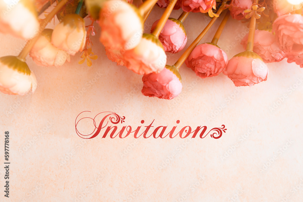 Invitation concept background design, Beautiful flower bouquet with ...