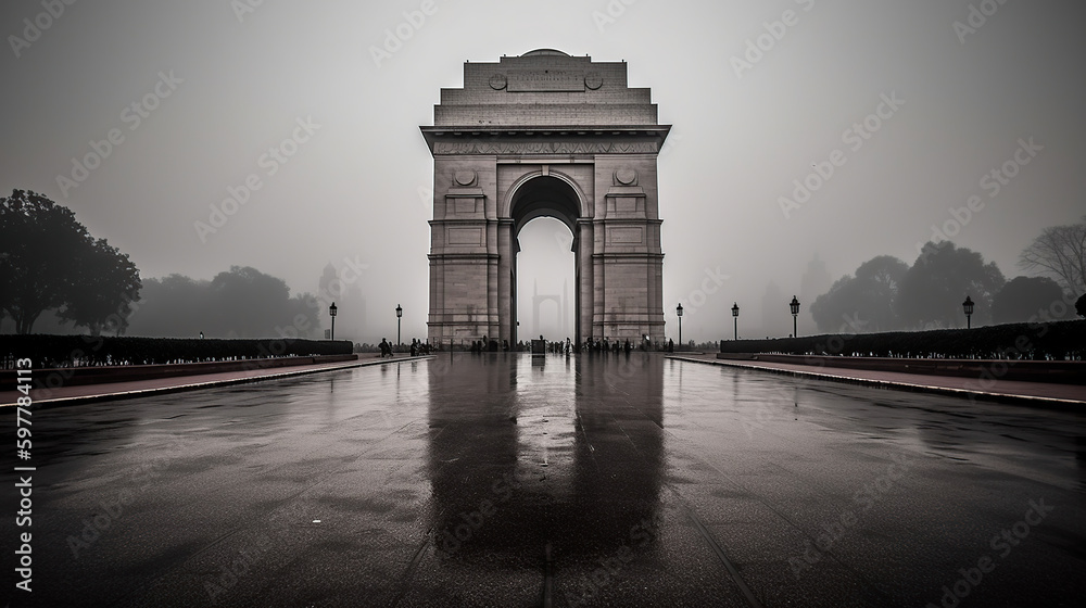 India gate delhi, generative ai Stock Illustration | Adobe Stock
