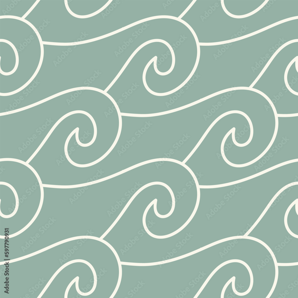 Seamless pattern Japanese oriental wave swirl wallpaper background ...