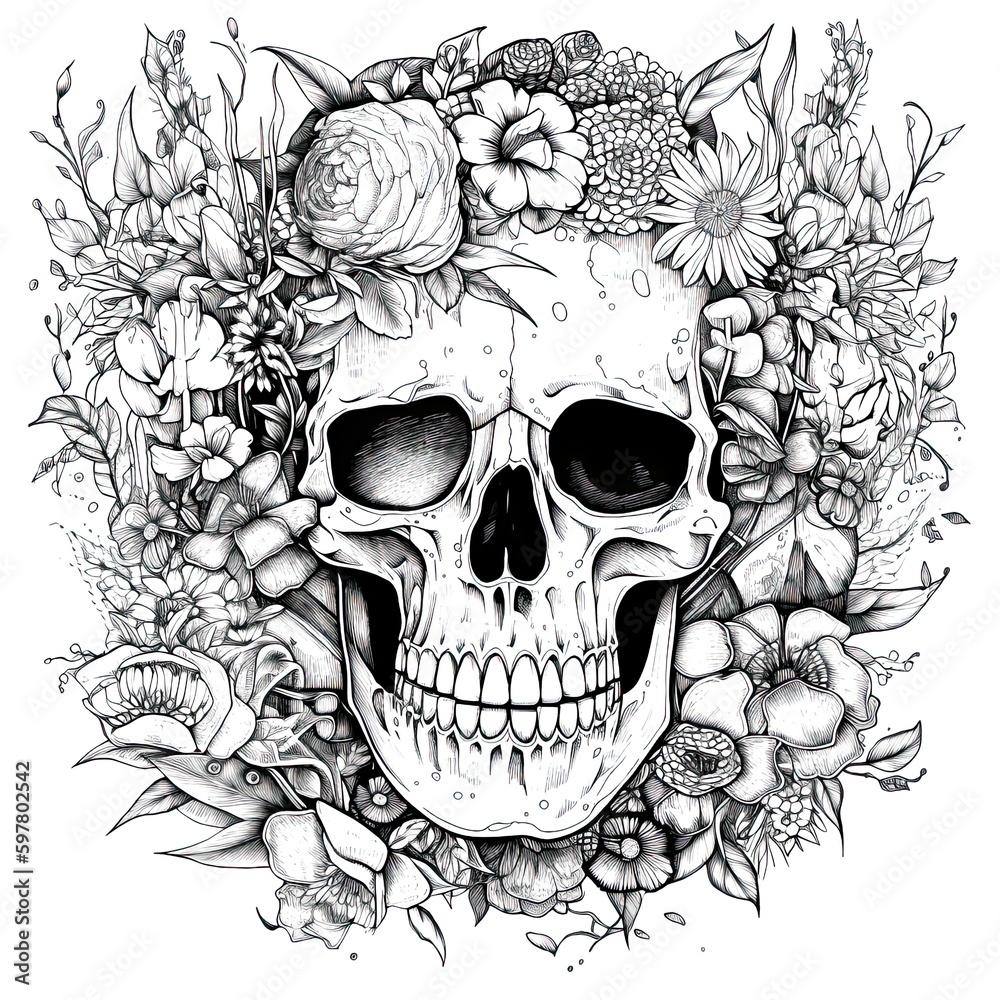 Zombie drawing for coloring book. Generative AI Stock Illustration ...