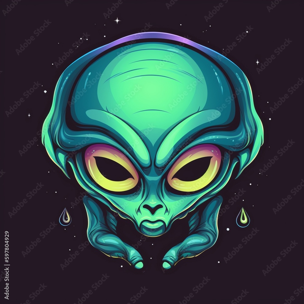 Cartoon alien logo for a gaming brand Generative AI ilustração do Stock ...