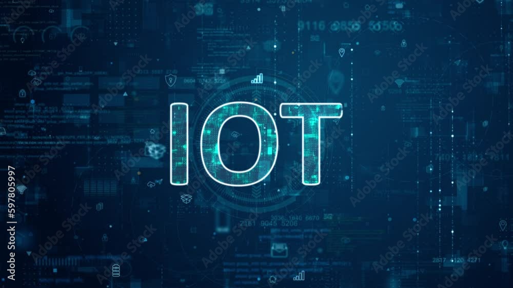 Wideo Stock: Motion graphic of Blue digital IOT letter logo and ...