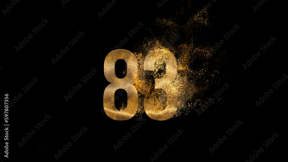 Golden number 83 from particles, numbering, eighty three, golden ...