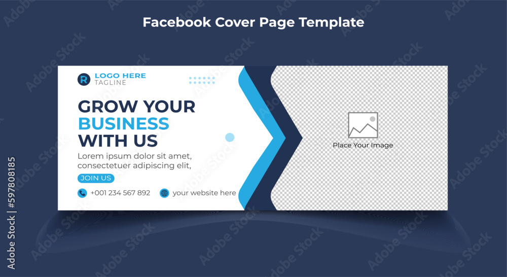 Facebook cover page design template. Stock Vector | Adobe Stock