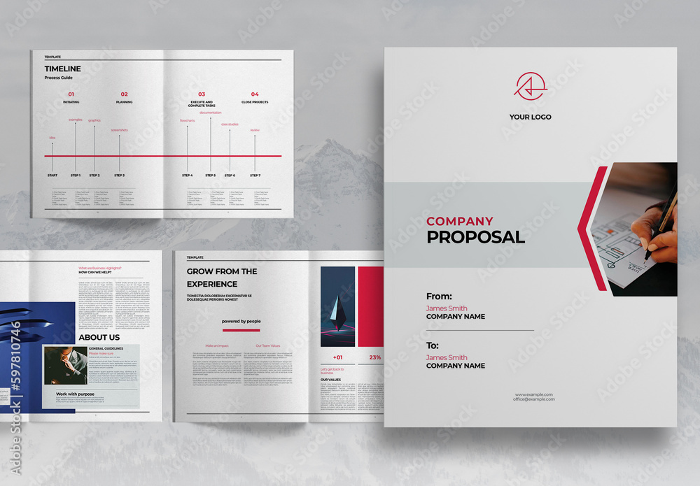 Company Proposal Brochure Layout Stock Template | Adobe Stock