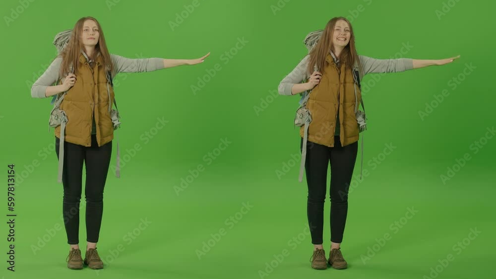 2-in-1 Split Green Screen Montage. Green Screen. Chroma Key. Woman ...