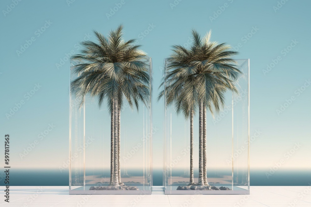 3D palm trees on see-through background. Perfect for artwork, design ...