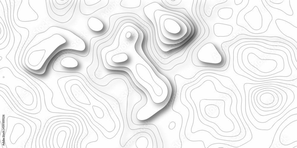 Seamless pattern with White sea map and liner topographic contours map ...