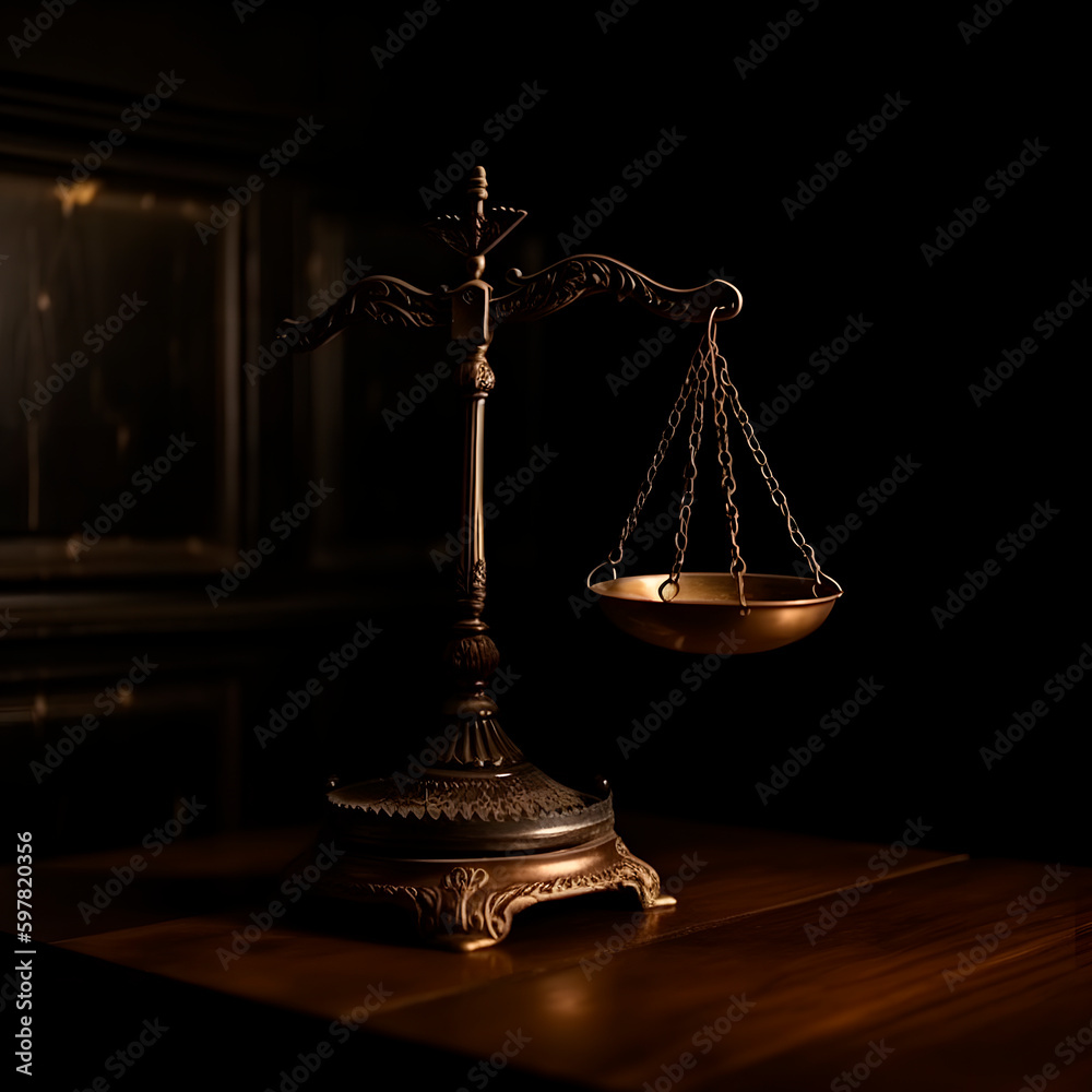 Vrass balance scale,weight balance, imbalance scale on wooden desks ...