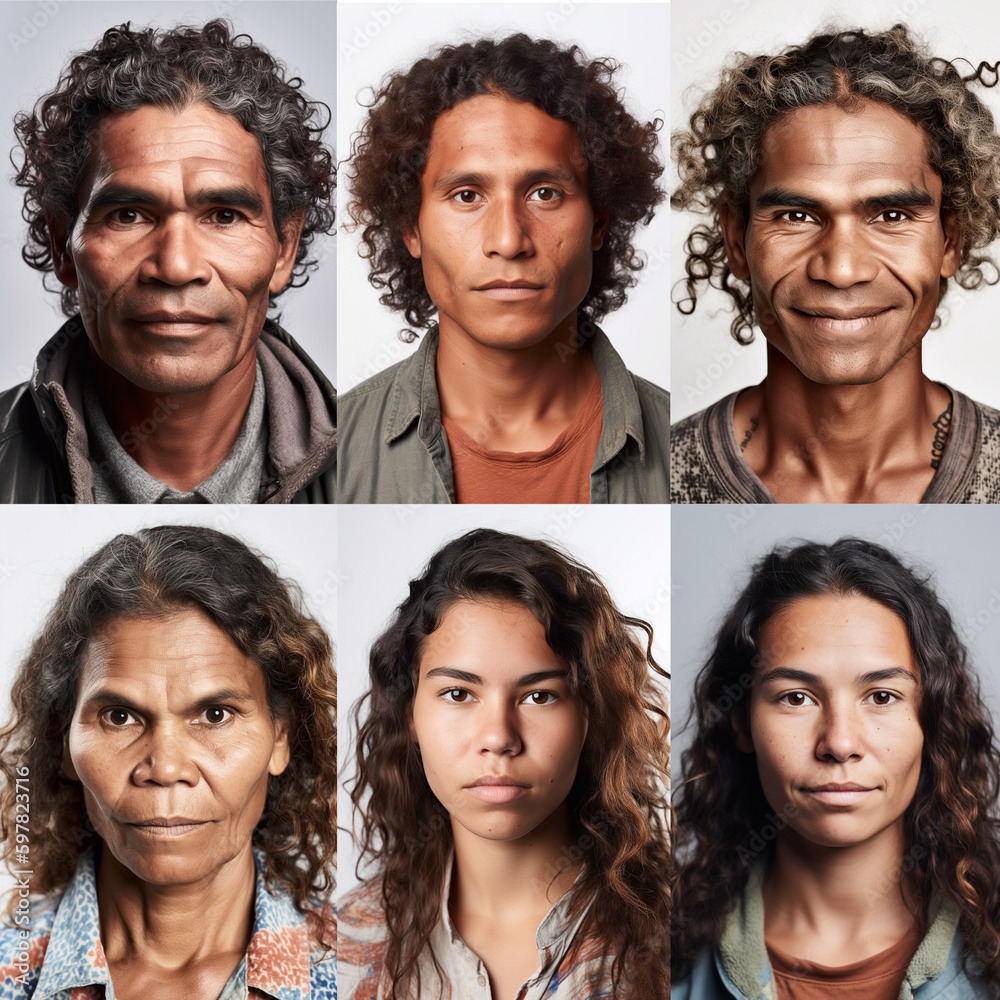 Photo & Art Print Collage portrait of Aboriginal Australians over ...