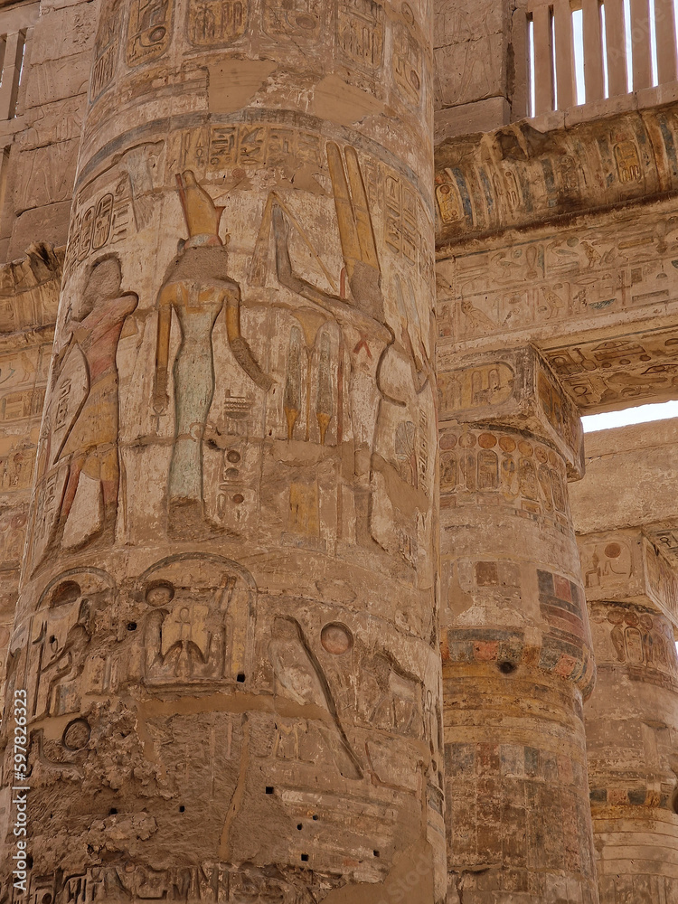 Luxor, Egypt - APril 11, 2023: The opening hour at the Great Hypostyle ...