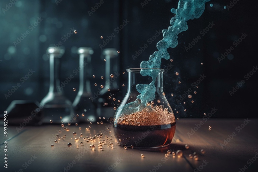 Backdrop of chemistry elements and particles. Generative AI ilustración ...