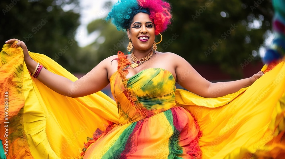 Acconfident individual of a non-traditional body type striking a ...