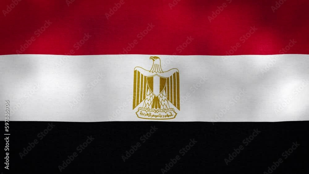 Waving Flag of Egypt video background with vintage vignette overlay ...