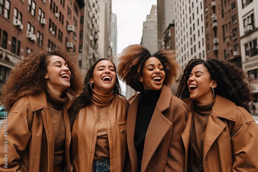 Candid shot of a diverse group of friends wearing casual clothes ...