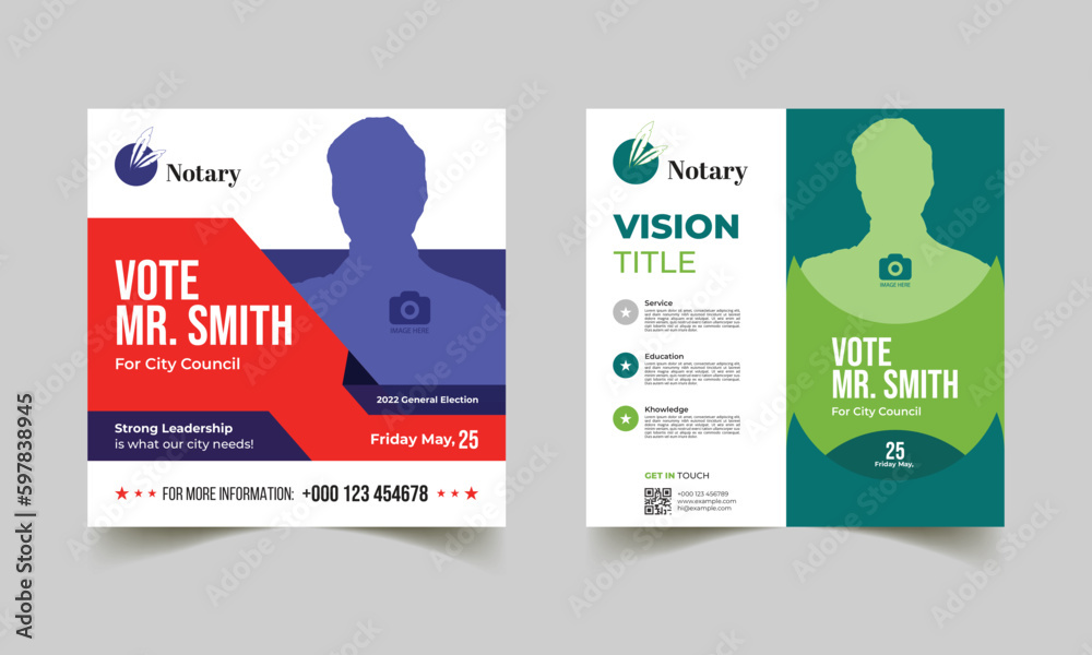 political election social media post & web banner design template ...