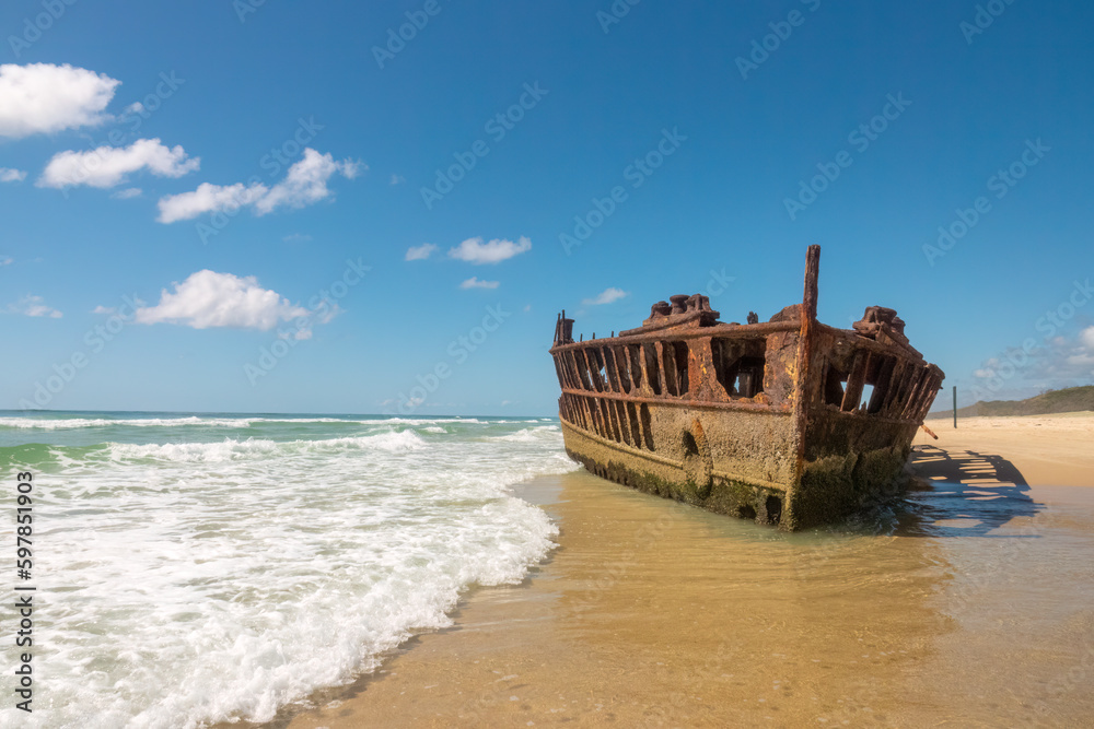 SS Maheno ship wreck, Fraser Island (K'gari), Wide Bay–Burnett region ...