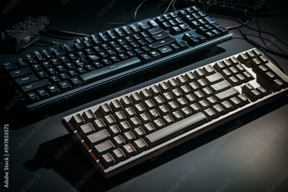 A depiction of keyboard in three isometric angles representing positive ...