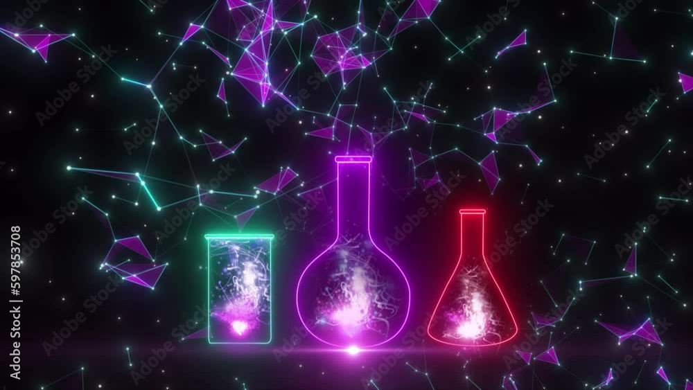 Chemistry Background With Liquid Bottle, Chemistry Formula Structure ...