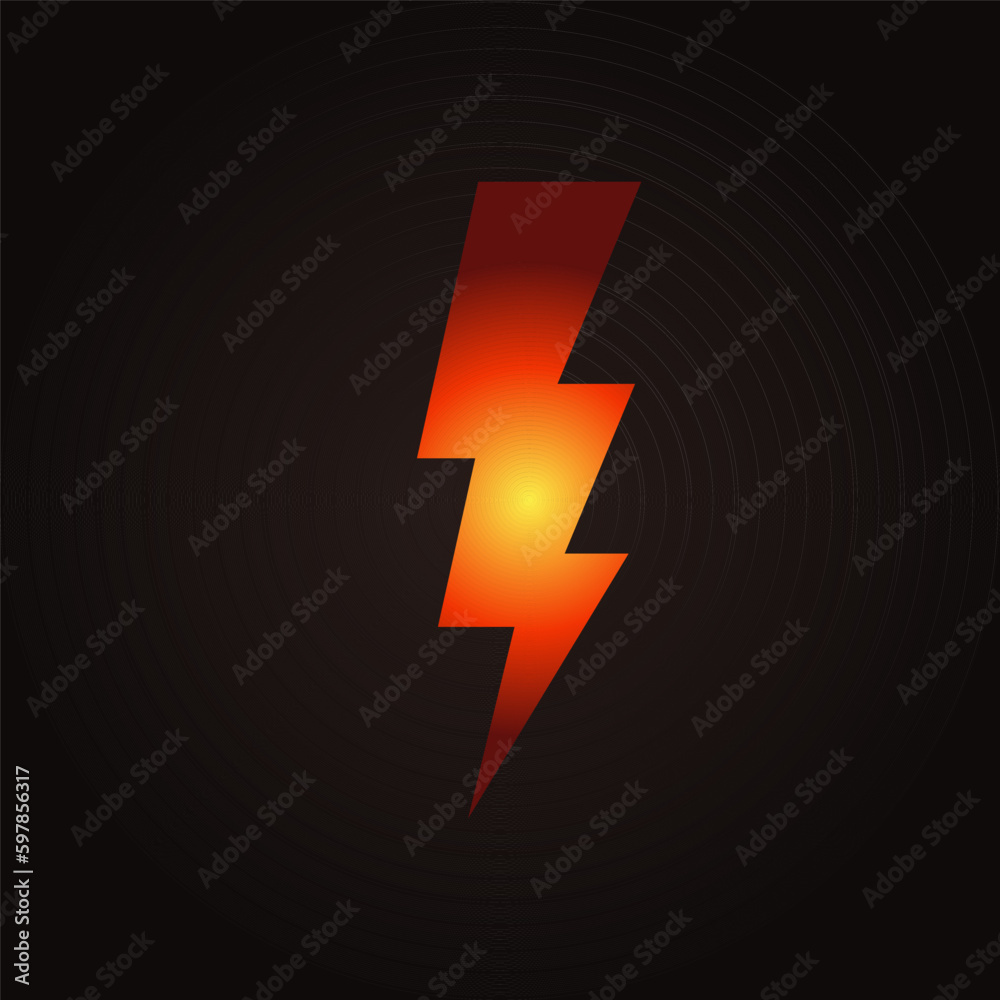 Electric energy flash icon, thunderbolt symbol, lightning strike ...