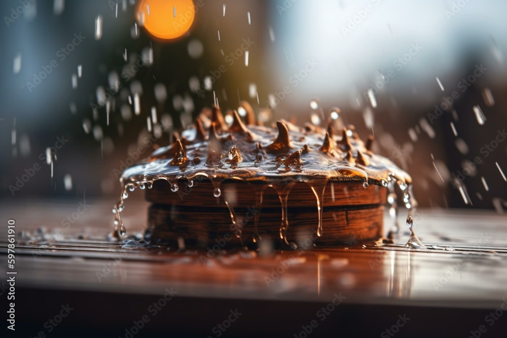 Visual representation of a leaking roof with water droplets falling on ...