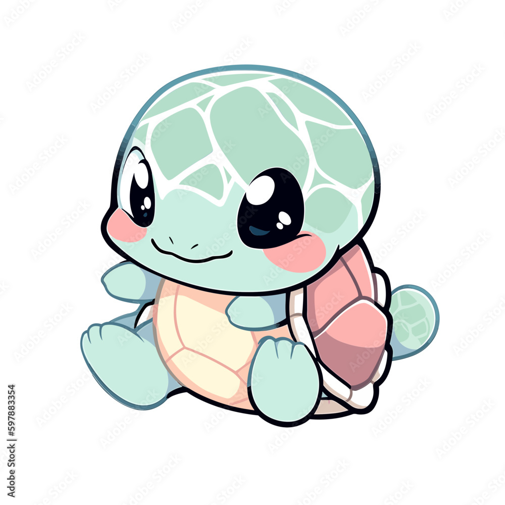 Cute Turtle Clipart Stock Vector | Adobe Stock