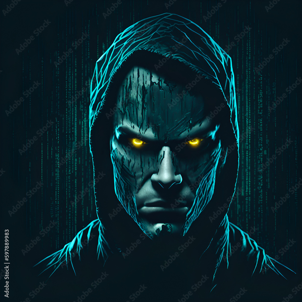 Hacker digital cod matrix face wallpaper background, cyber security ...