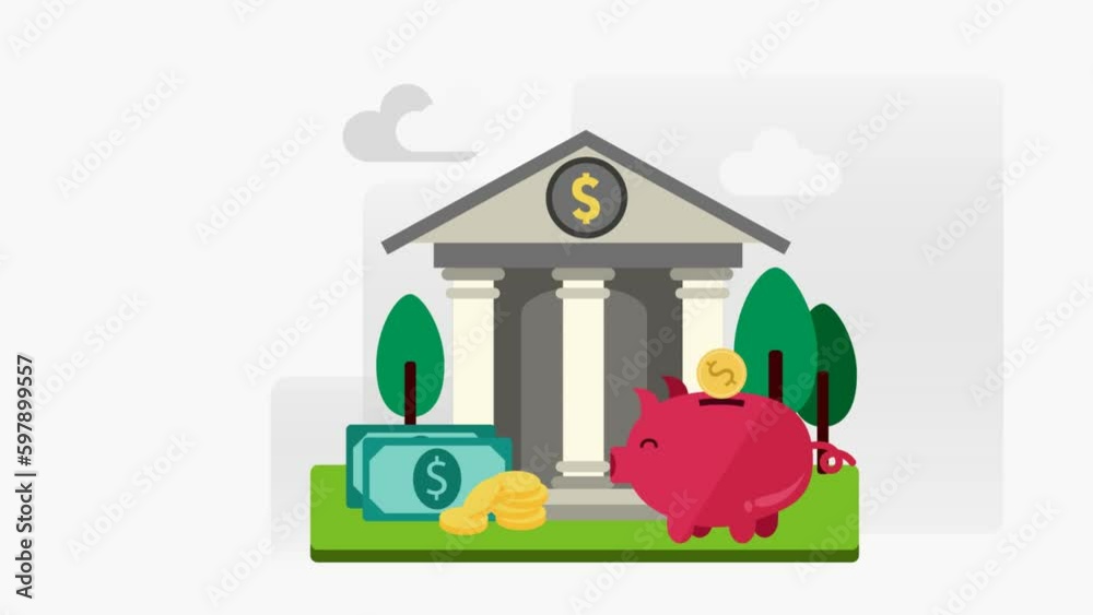 bank icon of nice animated for your concept motion icon pack videos ...