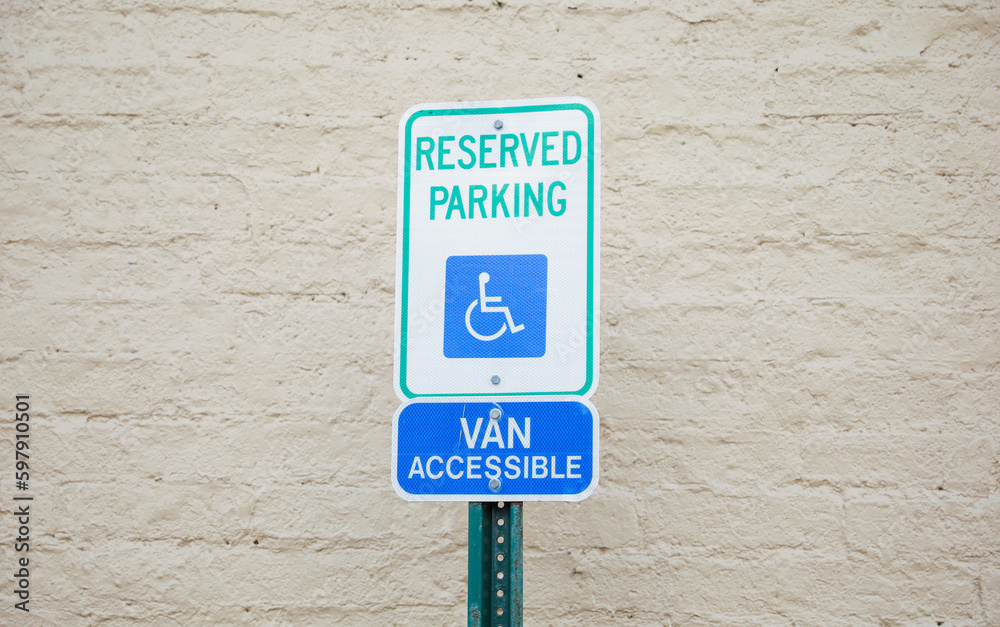 blue handicap sign is a universal symbol of accessibility and ...