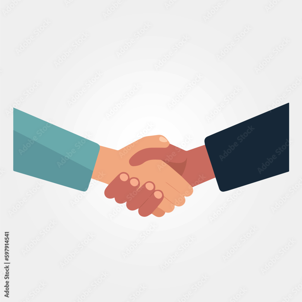 vector illustration, handshake between businessmen Stock Vector | Adobe ...