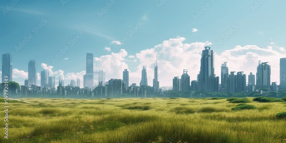 panorama of the city, Created by AI generation, AI generative, Created ...