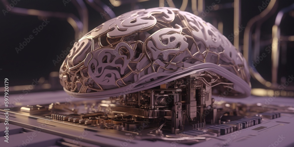 AI brain, Created by AI generation, AI generative, Created with ...