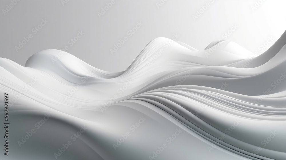 ภาพประกอบสต็อก 3D abstract white background, 3d wave background, clean ...
