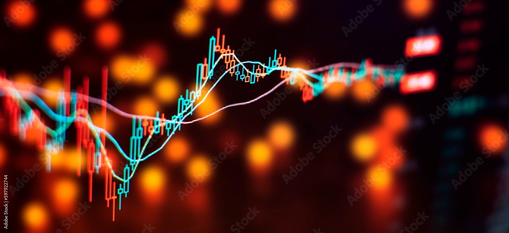 Financial chart with line graph in stock market and business Stock ...