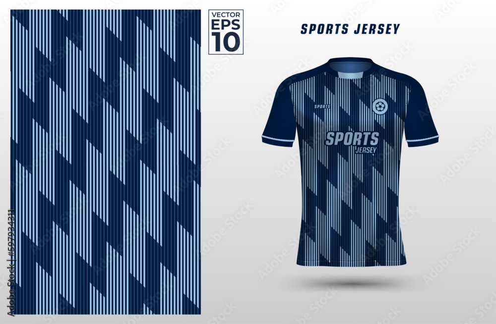 Navy blue t-shirt sport design template with abstract geometric lines ...