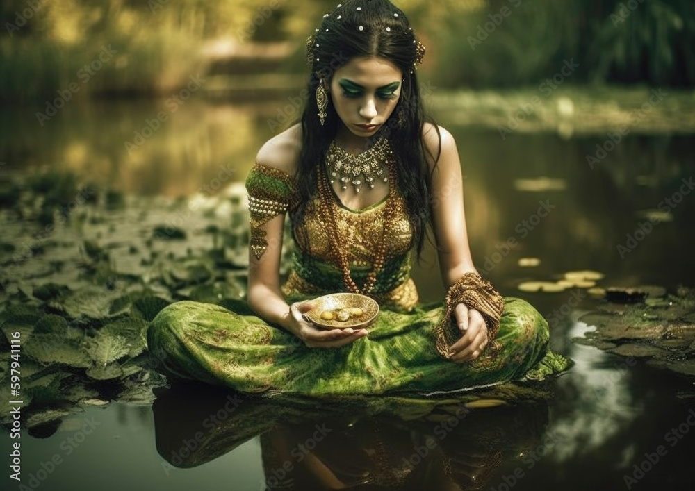 Persian myth character Arnavaz, an arabian goddess. Generative AI ...