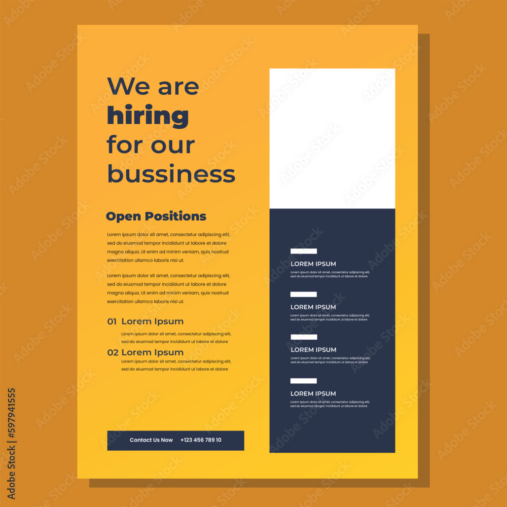We are hiring flyer design template. Hiring employee poster leaflet ...