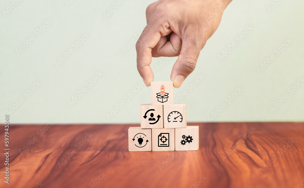 Product development and launching. MVP, minimum viable product concept ...