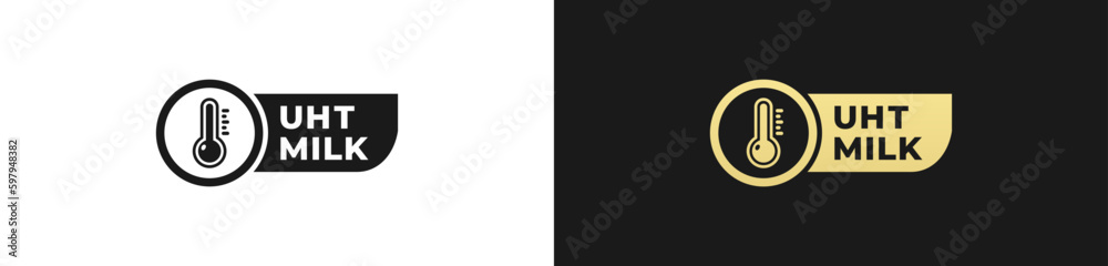 Best UHT Milk Label or UHT Milk Icon Vector Isolated in Flat Style. UHT ...