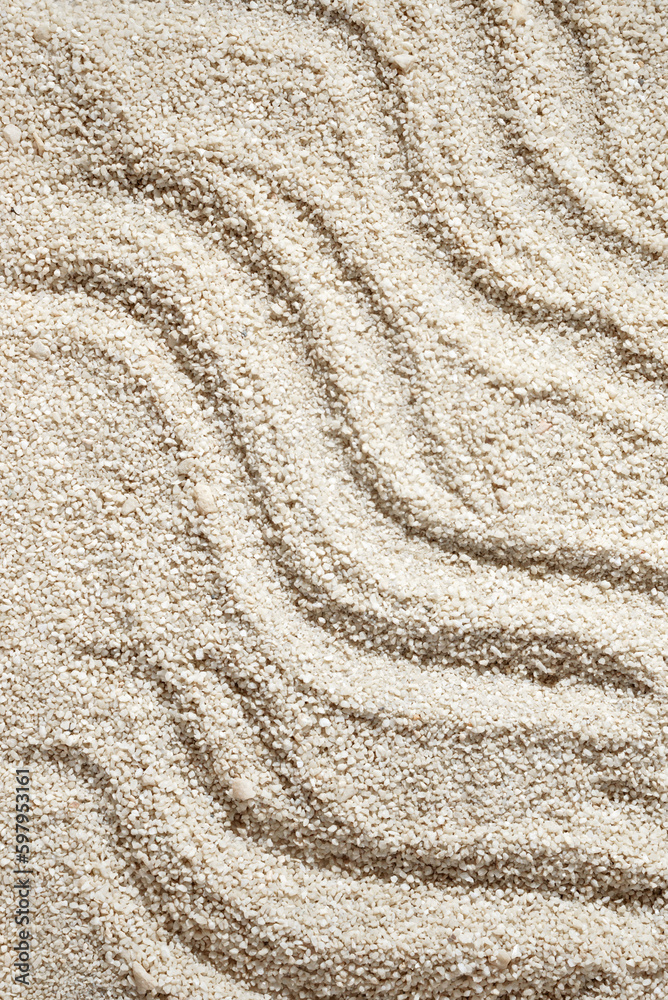 Waves ornament on neutral beige beach sand texture, aesthetic ...