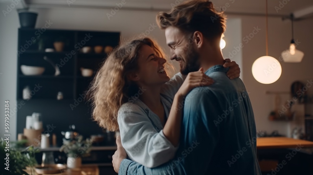 Life moments. Happy loving young couple dancing romantic dance on date ...