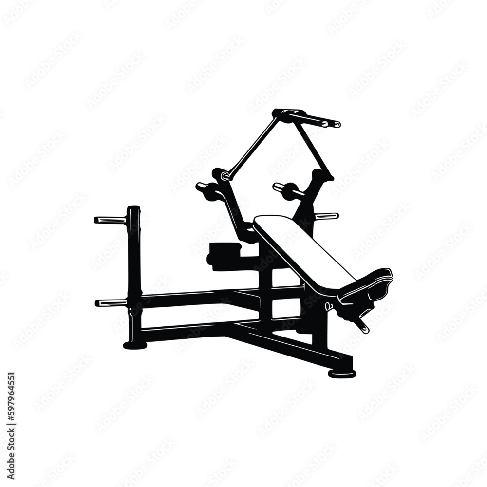 CHEST FLY MACHINE, CHEST PRESS MACHINE Vector, Gym equipment, Gym ...